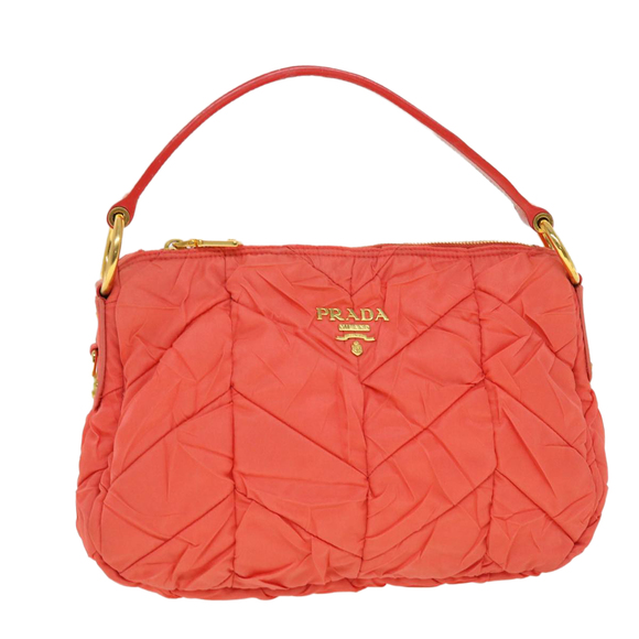 Prada | Bags | Prada Shoulder Bag Nylon Orange Auth 437 | Poshmark